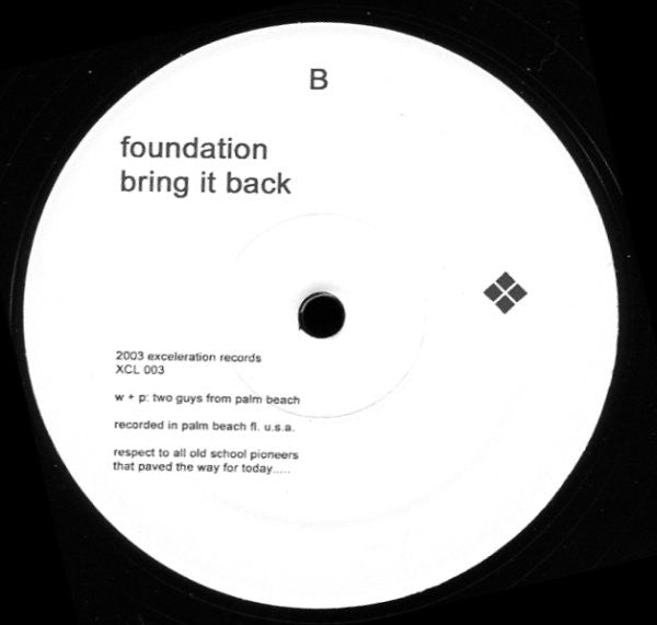 FOUNDATION - BRING IT BACK – Technique Records LLC